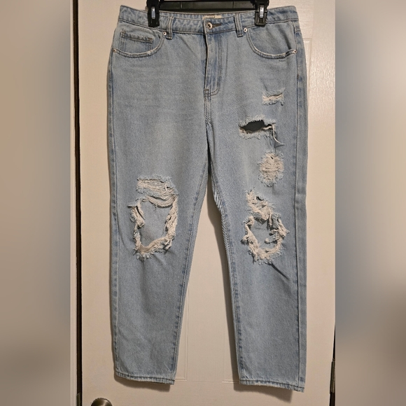 Skinny Fries | Jeans | Light Blue Distressed Boyfriend Jeans | Poshmark